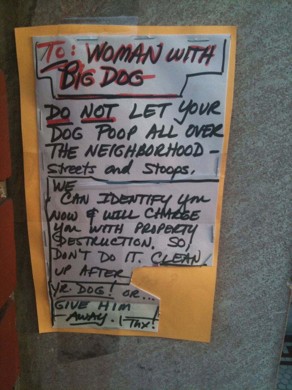San Franciscans Really Step Up The Quality of Bitchy Notes | Uptown Almanac
